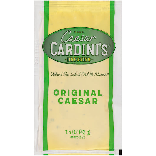 Cardini's Caesar Dressing Single Serve-1.5 fl oz.-60/Case MPN# 06025 – Round Eye Supply