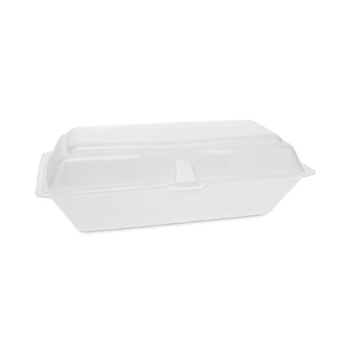 Pactiv Evergreen Foam Hinged Lid Containers, Single Tab Lock Hoagie, 9.75 X 5 X 3.25, White, 560 ...