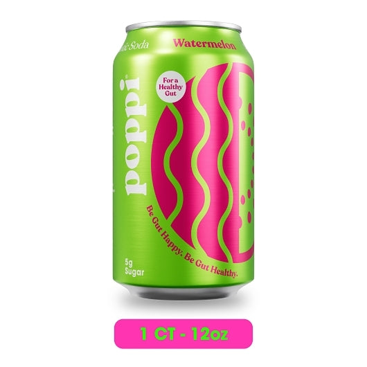 Poppi Prebiotic Watermelon Soda 12 fl. oz. Can 12 Pack/Case MPN# WTR131 ...