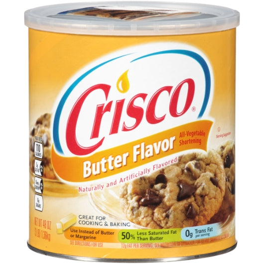 Crisco Butter Flavor All-Vegetable Shortening Can-48 oz.-12/Case | B&G ...