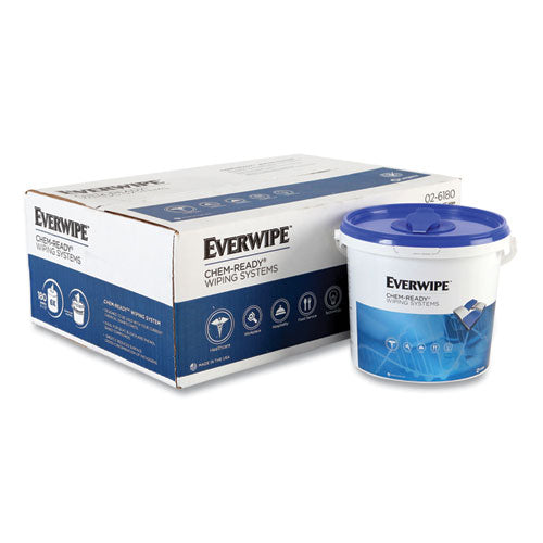 Everwipe™ Chem-ready Dry Wipes, 1-ply, 5 X 2.16, Unscented, White, 180 ...