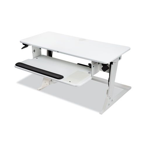 3M™ Precision Standing Desk, 35.4" X 23.2" X 6.2" To 20", White | Round ...