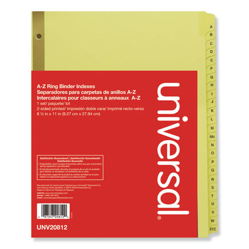 Universal® Deluxe Preprinted Plastic Coated Tab Dividers With Black ...