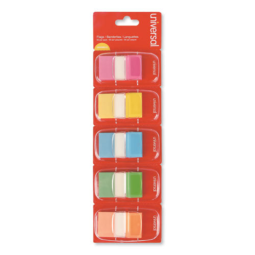 Universal® Deluxe Pop-up Page Flags, 1 X 1.75, Five Assorted Colors, 50 ...