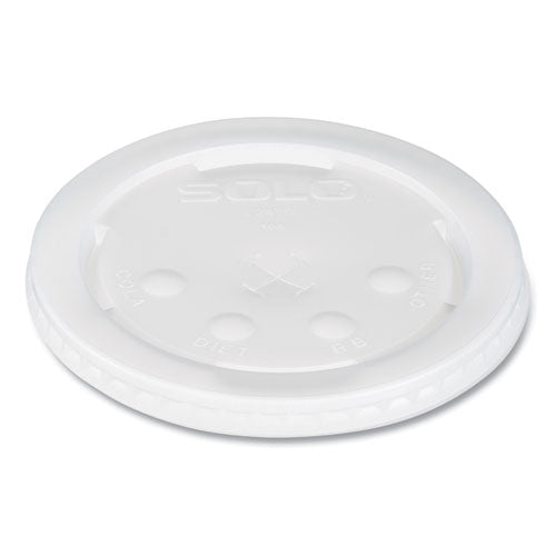 SOLO® Polystyrene Plastic Flat Straw-slot Cold Cup Lids, Fits 28 Oz ...
