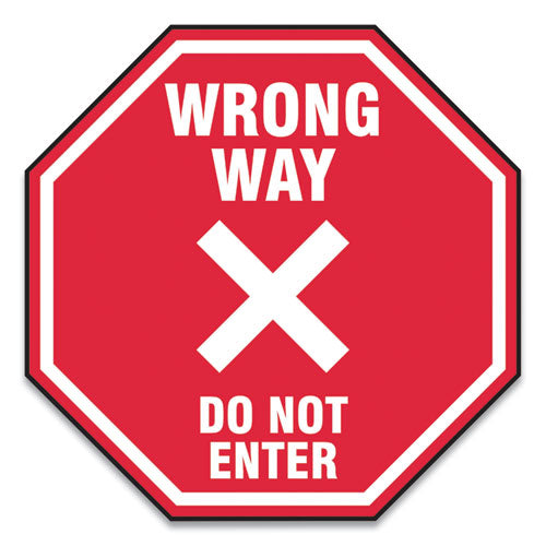 Accuform® Slip-gard Social Distance Floor Signs, 17 X 17, "wrong Way Do ...