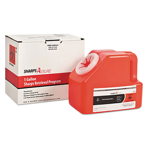 Sharps Assure Sharps Retrieval Program Containers, 1 Gal, Cardboard ...