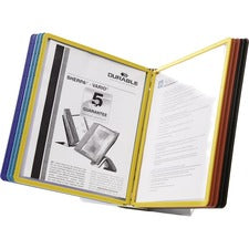 Durable® Vario Reference Desktop System, 10 Panels, Assorted Borders ...