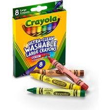 Crayola® Ultra-clean Washable Crayons, Large, 8 Colors/box | Round Eye ...