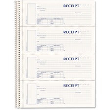 Rediform® Spiralbound Unnumbered Money Receipt Book, Three-part ...