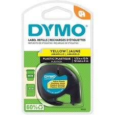 DYMO® Letratag Plastic Label Tape Cassette, 0.5" X 13 Ft, Yellow ...