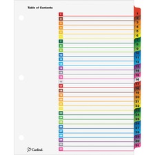 Cardinal® Onestep Printable Table Of Contents And Dividers, 31-tab, 1 ...
