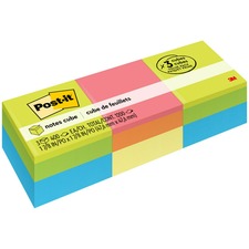 Post-it® Notes Mini Cubes, 1.88" X 1.88", Green Wave And Orange Wave ...