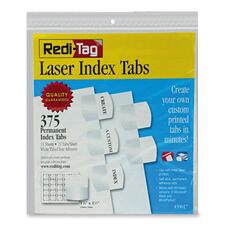 Redi-Tag® Laser Printable Index Tabs, 1/5-cut, White, 1.13" Wide, 375 ...