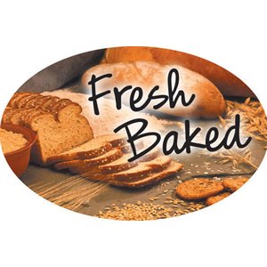 Bollin Label - Fresh Baked 4 Color Process 1.25x2 In. Oval 500/rl ...