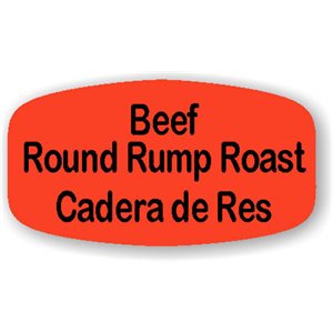 Bollin Label - Beef Round Rump Roast/Cadera De Res Black On Red Short ...