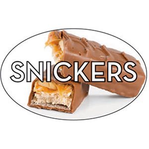 Bollin Label - Snickers 4 Color Process 1.25x2 In. Oval 500/rl | Round ...