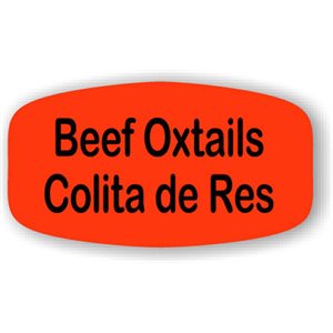 Bollin Label - Beef Oxtails/Colita De Res Black On Red Short Oval 1000 ...