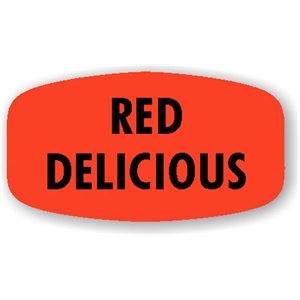 Bollin Label - Red Delicious Black On Red Short Oval 1000/Roll | Round ...