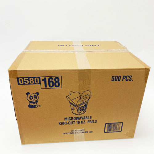 Kari-Out Round Bottom Microwaveable Chinese Pails - White - 16 Oz. Pint ...