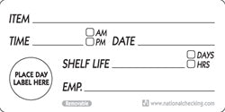 National Checking 2X4 Removable Shelf Life Labels-500 Each MPN# RSL24R ...