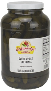 Schwartz's Sweet 171 To 184 Count Pickle Gherkin Bulk-1 Gallon-4/Case ...