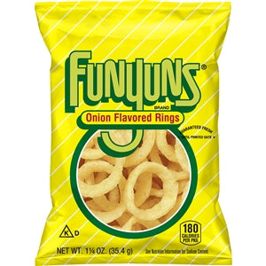 Funyuns Onion Flavored Rings-1.25 oz.-64/Case MPN# 44399 – Round Eye Supply