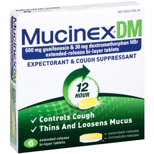 Mucinex Dm Regular Strength Blister Pack-6 Each-24/Case MPN# 05636 ...