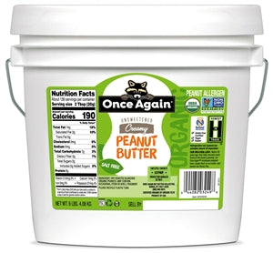 Once Again Nut Butter Organic Smooth No Salt Peanut Butter-9 lb.-1/Case ...
