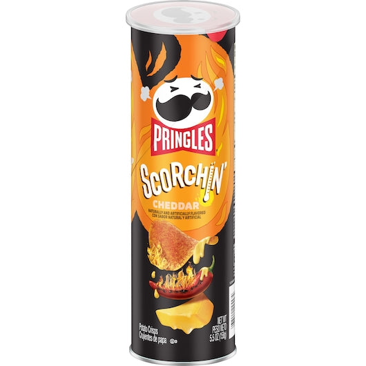 Pringles Scorchin Cheddar Potato Crisp-5.5 oz.-14/Case MPN# 3800024546 ...