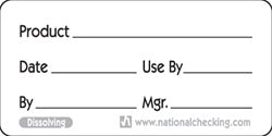 National Checking 1 X 2 Product Dissolvable Label 1- 500 Count-500 Each ...