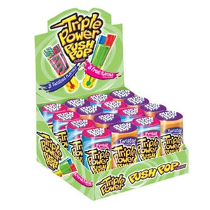 Push Pops Triple Power Push Fruit Flavored Candy-1.2 oz.-16/Box-12/Case ...