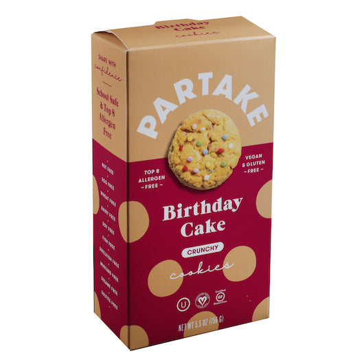 Partake Foods Crunchy Birthday Cake Cookies-0.34 lb.-6/Case | Partake ...