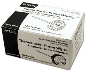 Taylor Haccp Individually Wrapped Thermometer Probe Wipes 100 Count Box ...