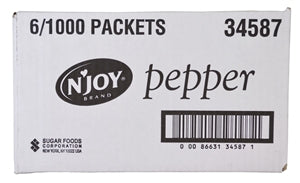 N'joy Pepper Packets-0.1 Gram-1000/Box-6/Case MPN# 34587 – Round Eye Supply