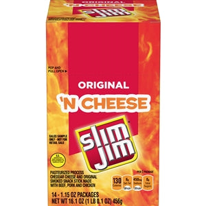 Slim Jim Cheese Original-1.15 oz.-14/Box-6/Case MPN# 2620014161 – Round ...