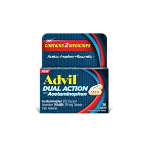 Advil Dual Action Dual Action With Acetaminophen-36 Each-3/Box-12/Case ...