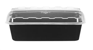 Cubeware 38 oz. Rectangular Container Black Base With Clear Lid-150 Set ...