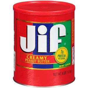 Jif Creamy Peanut Butter Can-4 lb.-6/Case | Smucker's – Round Eye Supply