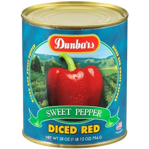 Dunbar Diced Red Pepper-28 oz.-12/Case | Moody Dunbar – Round Eye Supply