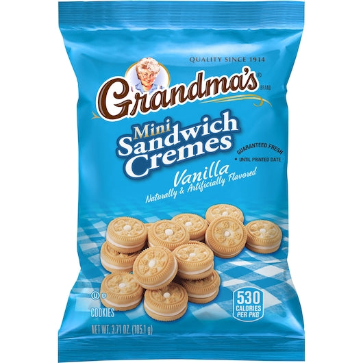 Grandma's Individually Wrapped Mini Vanilla Creme Cookies-3.71 oz.-24 ...