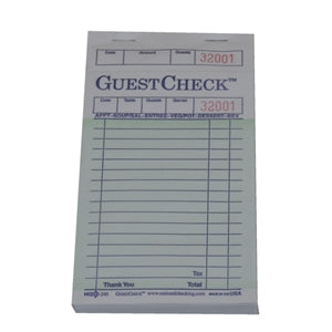 National Checking Guest Check 1 Part Green 17 Line-5000 Each-1/Case MPN ...