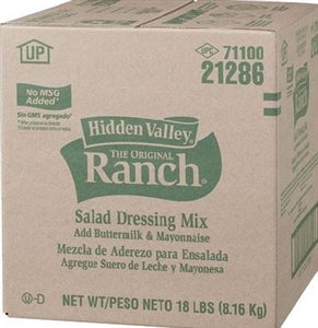 Hidden Valley No Msg Buttermilk Ranch Mix Dressing Bulk-18 lb.-1/Case ...