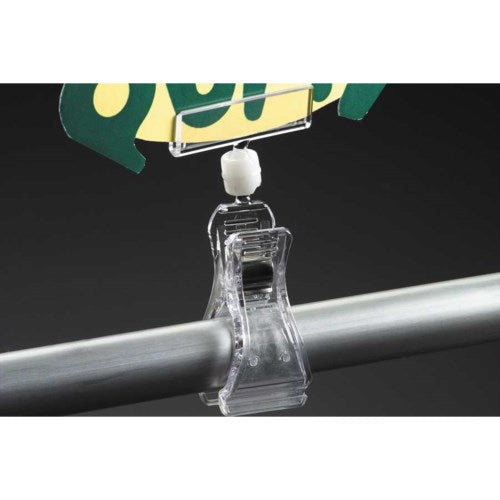 Clear Plastic Clip On Sign Holder - 4" 50/Each | Round Eye Supply