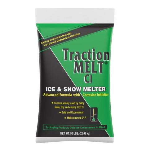 Traction Melt Sodium Chloride Ice Melt - 50 Lb. 1/Each | Round Eye Supply