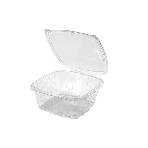 Hinged Deli Containers Apet Clear - 64 Oz. 200/Case | Round Eye Supply