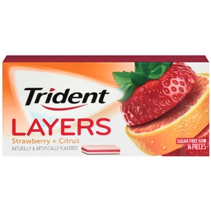 Trident Layers-Sugar Free-Wild Strawberry/Tangy Citrus Gum-14 Count-12 ...