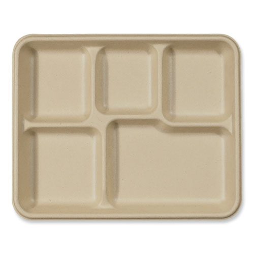 World Centric® Fiber Trays, 5-compartment, 8.5 X 10.24 X 1.01, Natural ...