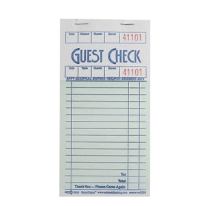National Checking Guest Check 16 Line 1 Part Green Shrink Wrap-5000 ...