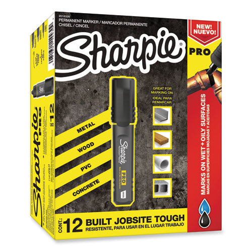 Sharpie® Sharpie Pro Permanent Marker Broad Chisel Tip Black Dozen ...